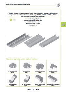 Wire mesh cable trays support, ladders external system, mounting C-rail ...